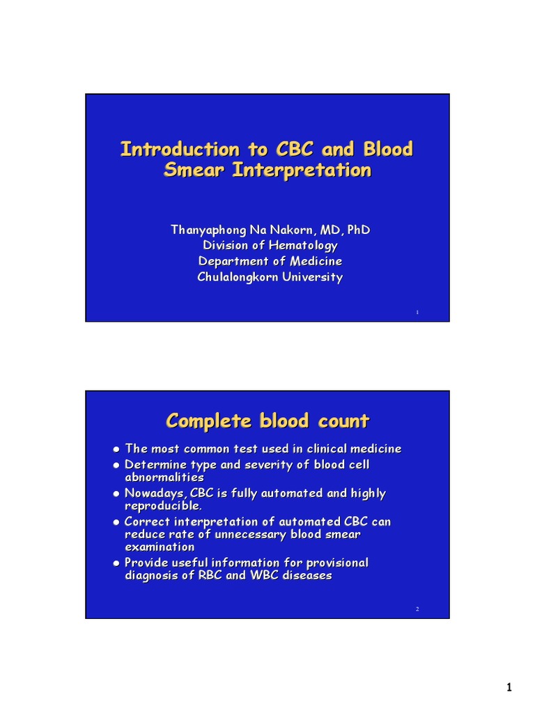 Good CBC Principle, Interpretation PDF | PDF | Anemia | Red Blood Cell