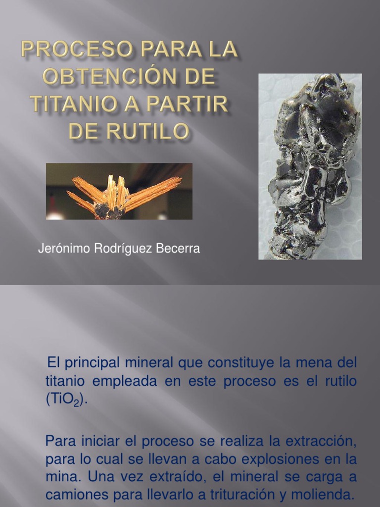 Proceso Kroll para la obtención de titanio | PDF | Titanio | Magnesio