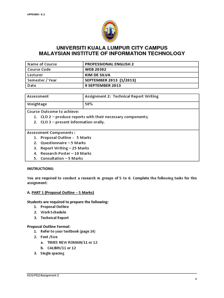 Assignment 2 - Research Report PDF | PDF | Questionnaire | Educational ...