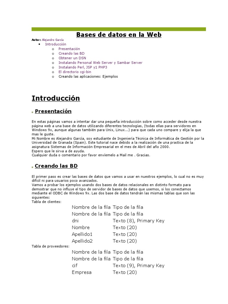 Tutorial Es Pdf Active X Data Objects Tabla Base De Datos