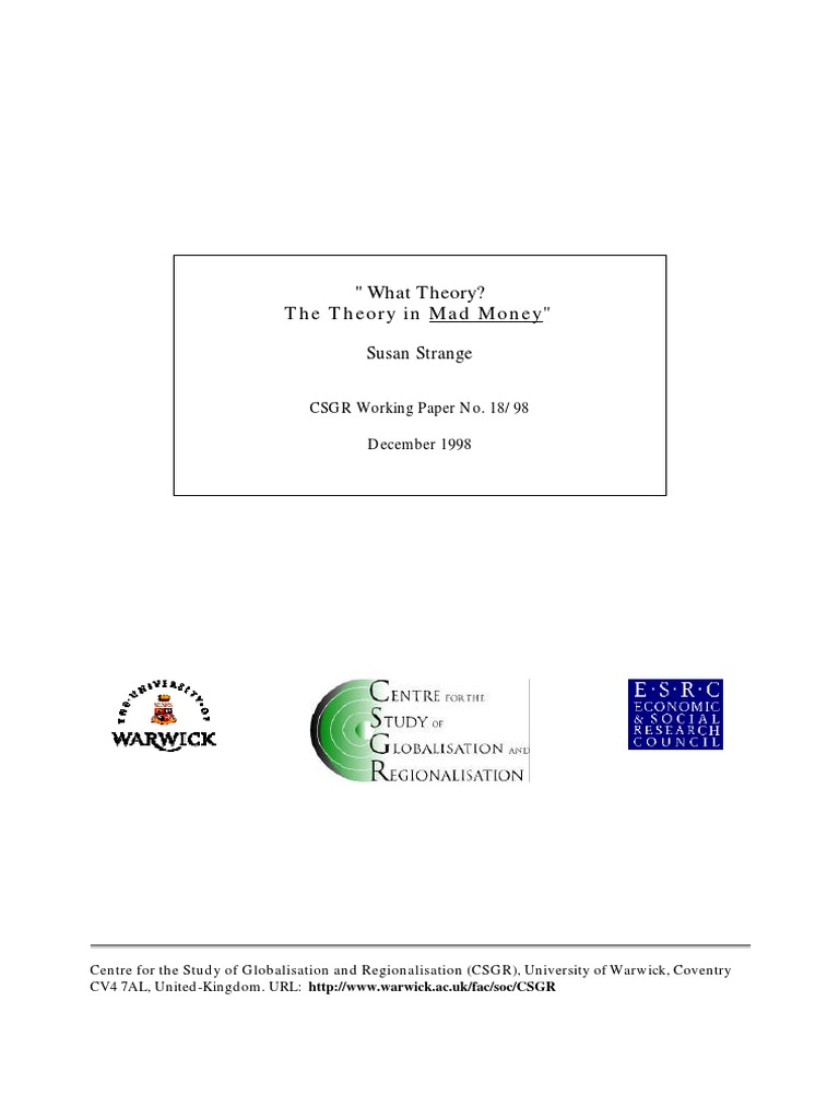 What Theory, The Theory of Mad Money - Susan Strange PDF | PDF | John ...