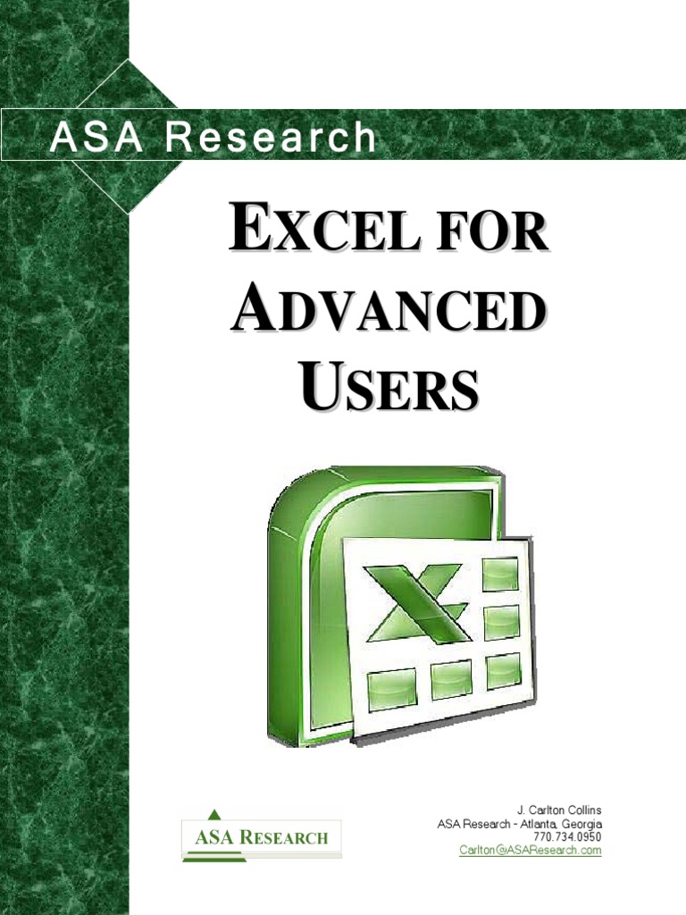2010 Excel Advanced Manual As of March 2010 PDF | PDF | Microsoft Excel | Visual Basic For ...