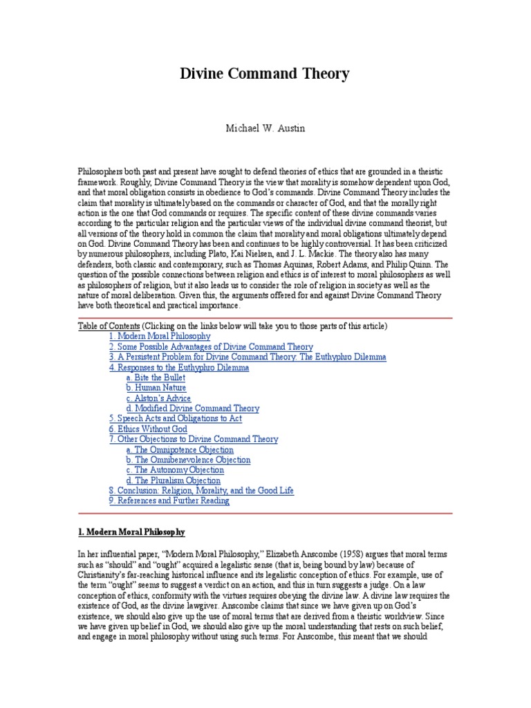 Divine Command Theory Philosophy PDF | PDF | Divine Command Theory | Omnipotence