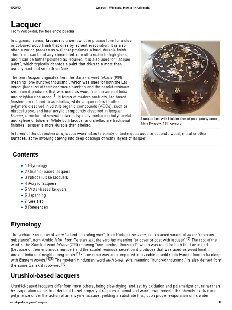 Lacquer PDF | PDF | Manmade Materials | Paintings