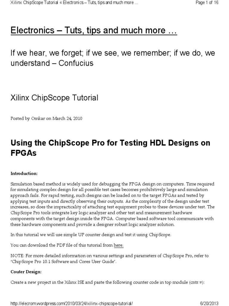 Xilinx Chipscope Tutori PDF | PDF | Field Programmable Gate Array | Computer Engineering