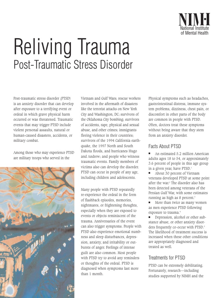 NIMH - Reliving Trauma - Post Traumatic Stress Disorder (PTSD) | PDF ...