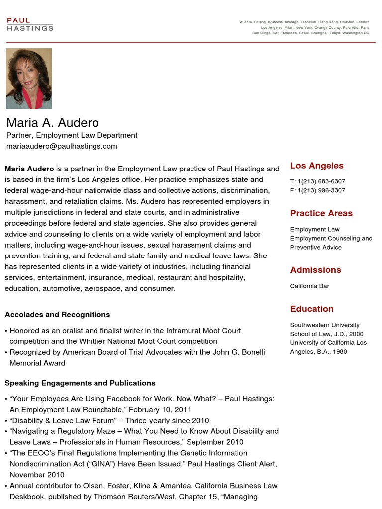 Maria A. Audero: Los Angeles | PDF | Employment | Labour Law