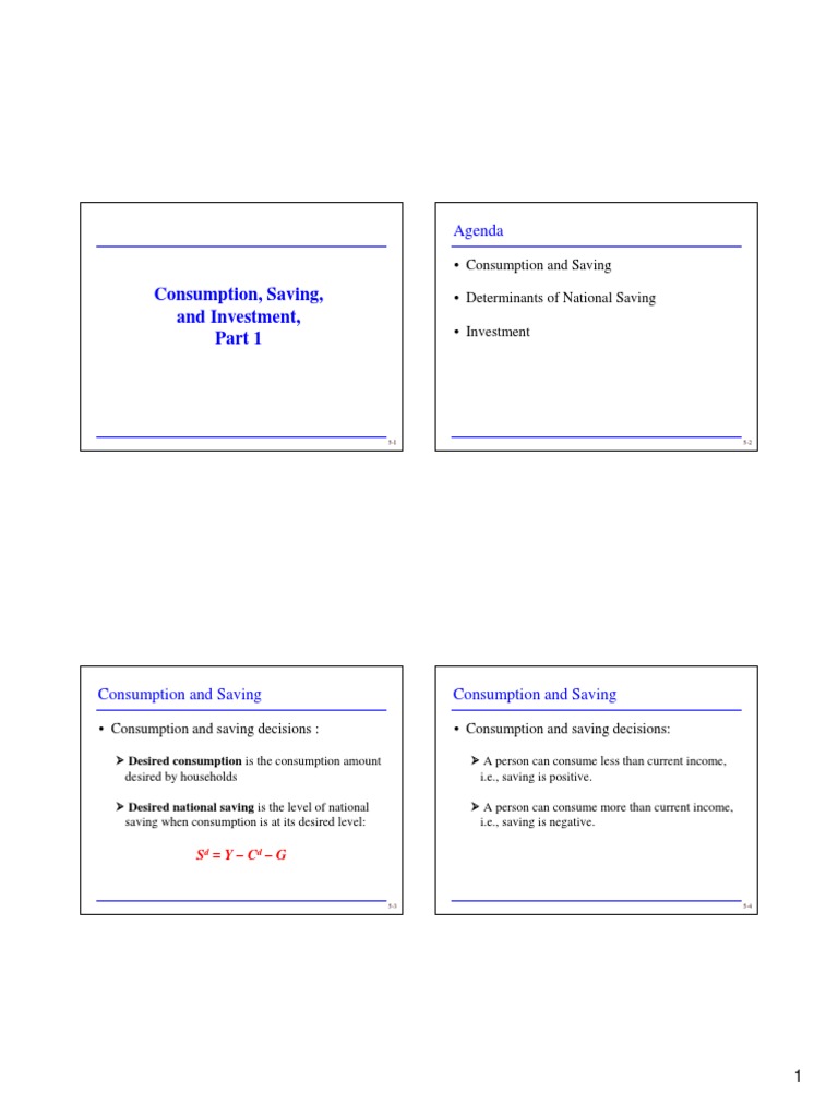Consumption, Saving, and Investment,: Agenda | PDF | Saving | Real ...