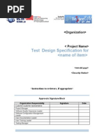 Test Design Specification Template | PDF | Specification (Technical ...