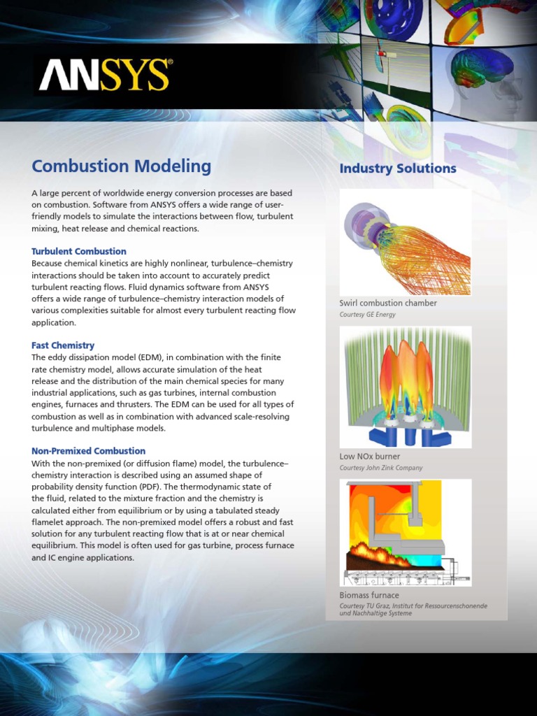 ANSYS Combustion Brochure | PDF | Turbulence | Combustion