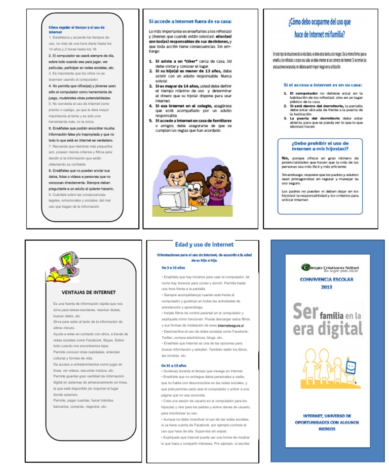 Triptico Convivencia Escolar | PDF | Servicio de redes sociales | Internet