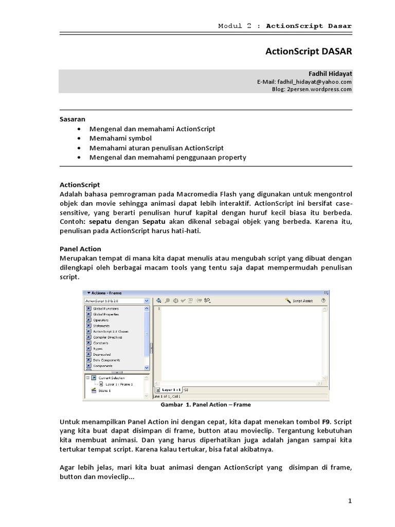 Panduan Dasar ActionScript untuk Animasi | PDF