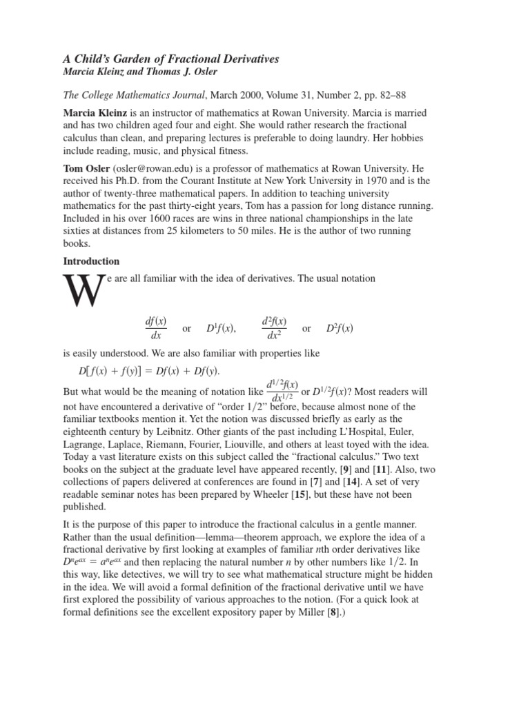 Fractional Derivatives PDF | PDF | Sine | Trigonometric Functions