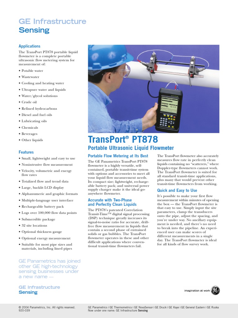 pt878 Panametrics PDF | PDF | Flow Measurement | Computing And ...