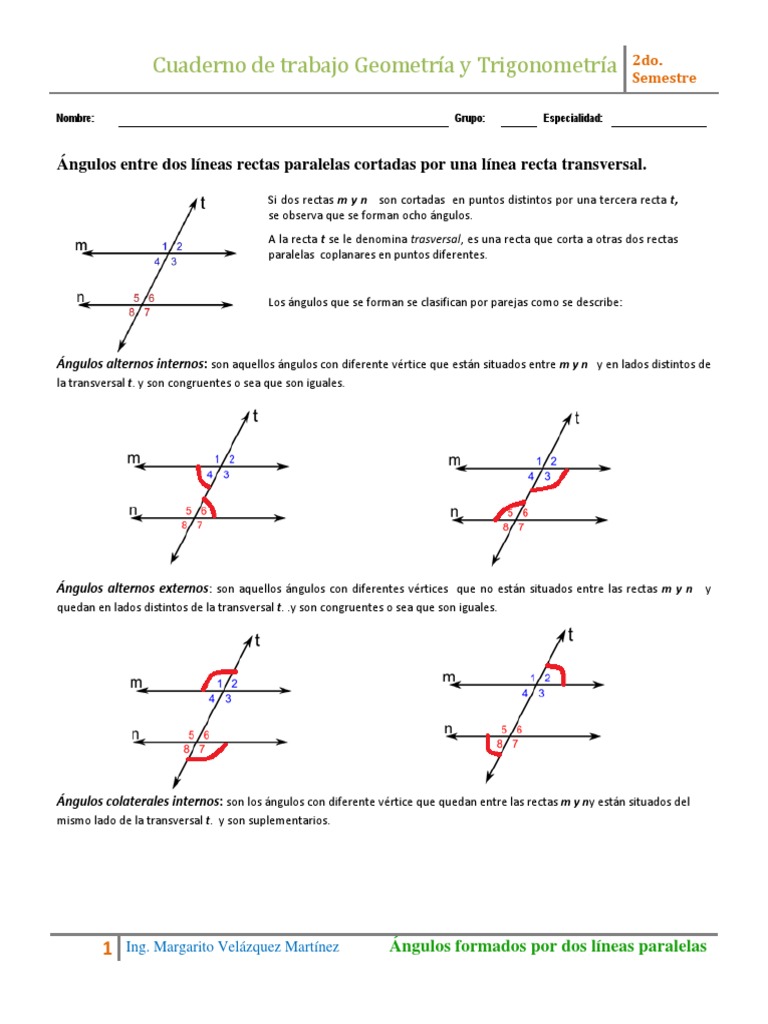 Ejercicio 17 Al 20 Angulos Entre Dos Lineas Paralelas | PDF | Ángulo ...