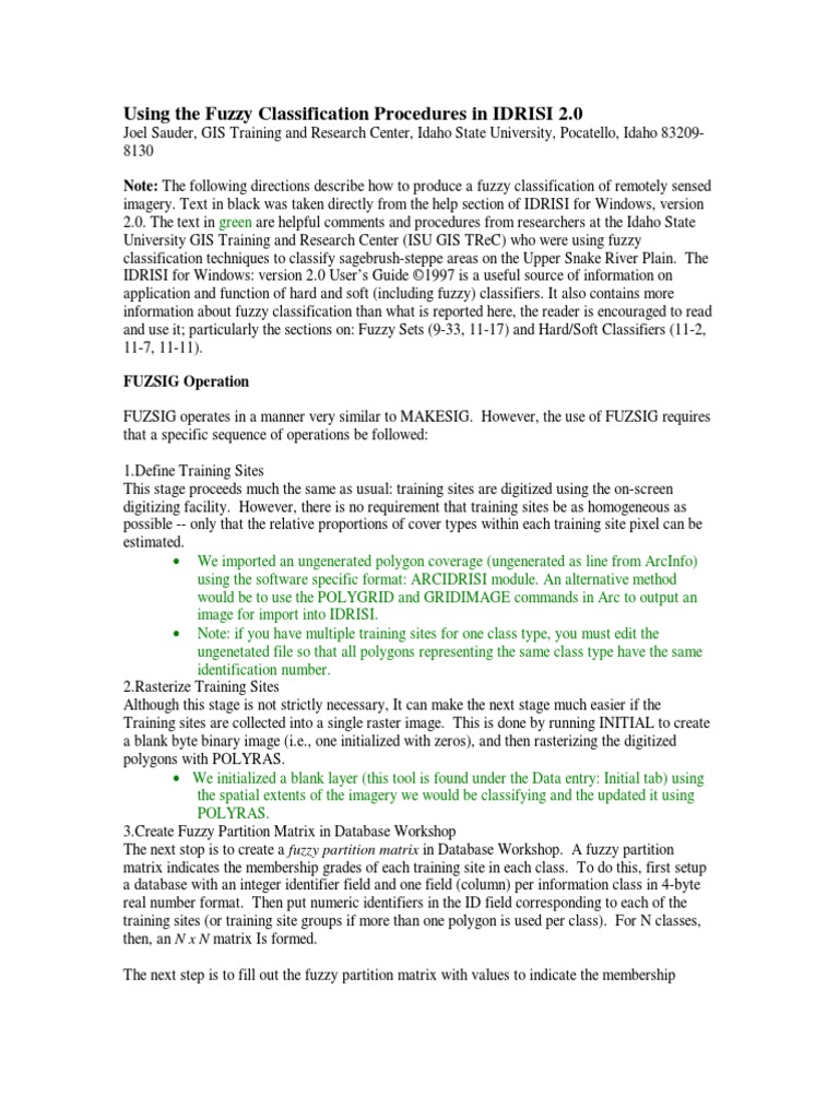 Procedimiento para Idrisi PDF | PDF | Fuzzy Logic | Statistical Classification