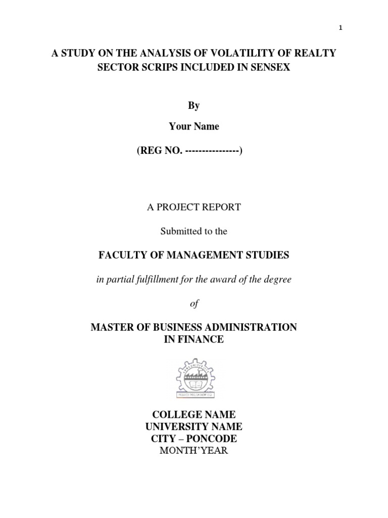 MBA Final Sem Project Report | PDF | Beta (Finance) | Investor