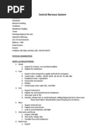 Case Taking Proforma - Central Nervous System | PDF | Anatomical Terms ...