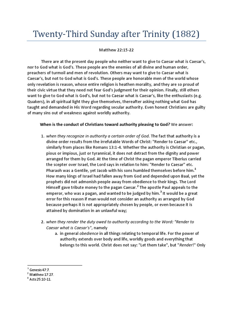 Twenty-Third Sunday after Trinity (1882).docx | Paganism | God