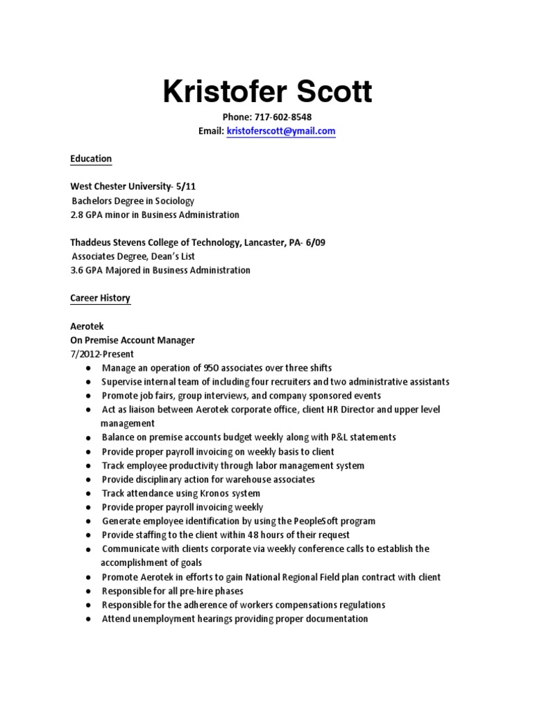 Kristofer Scott | PDF | Payroll | Employment