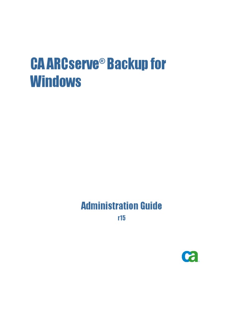 CA ARCserve Backup For Windows | PDF | Active Directory | Backup