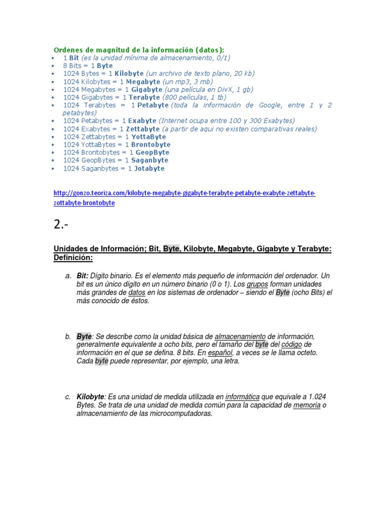 Bit, Byte, Kilobyte | PDF | Poco | Byte