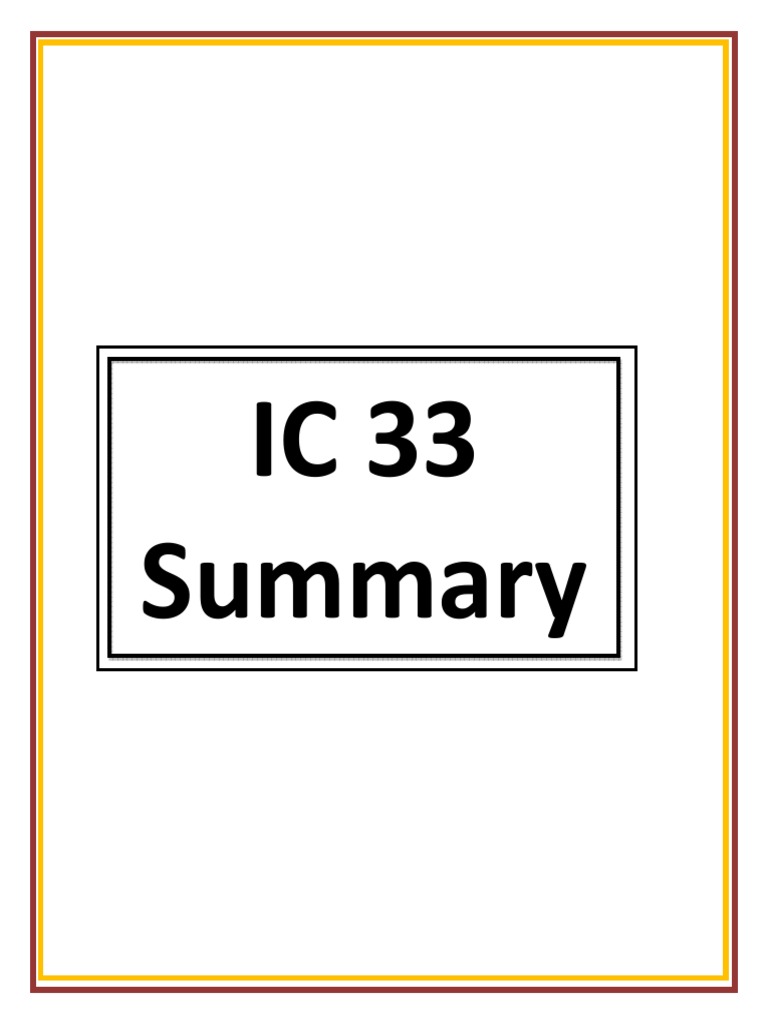 IC 33 Summary PDF | PDF