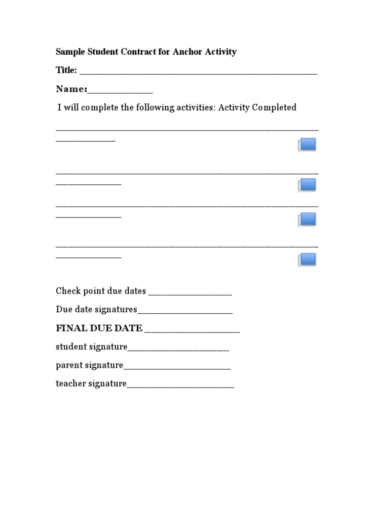 Student Contract for Activities | PDF