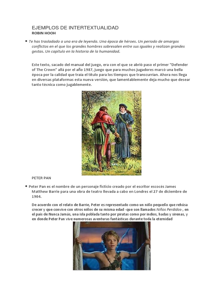 Ejemplos de Intertextualidad