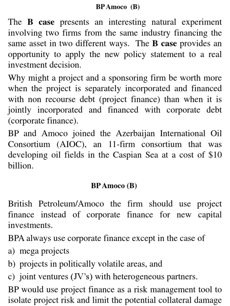 BP Amoco (B) | PDF | Risk | Bp