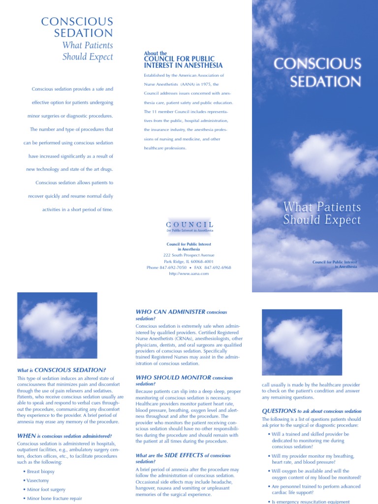 Conscious Sedation: What Patients Should Expect .pdf | Anesthesia ...
