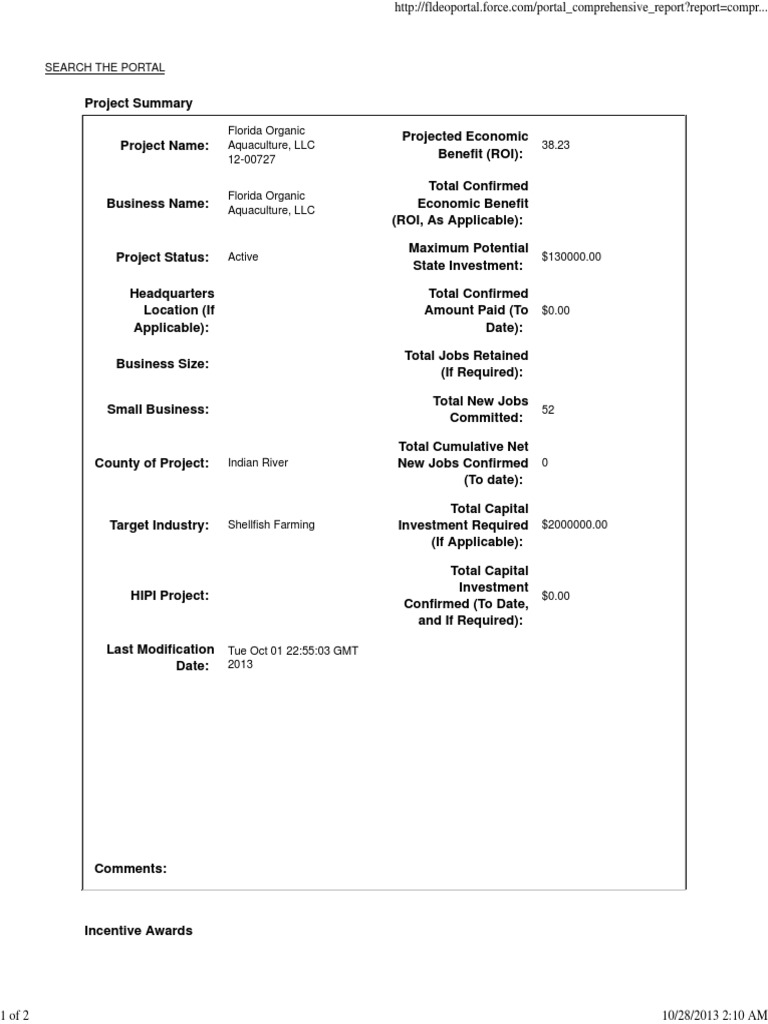 Florida Organic Aquaculture Project Summary | PDF