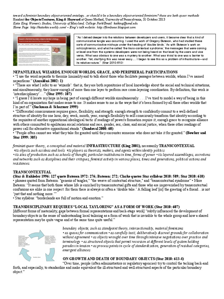 Handout For King, Queer Method, 2013 | PDF | Interdisciplinarity ...