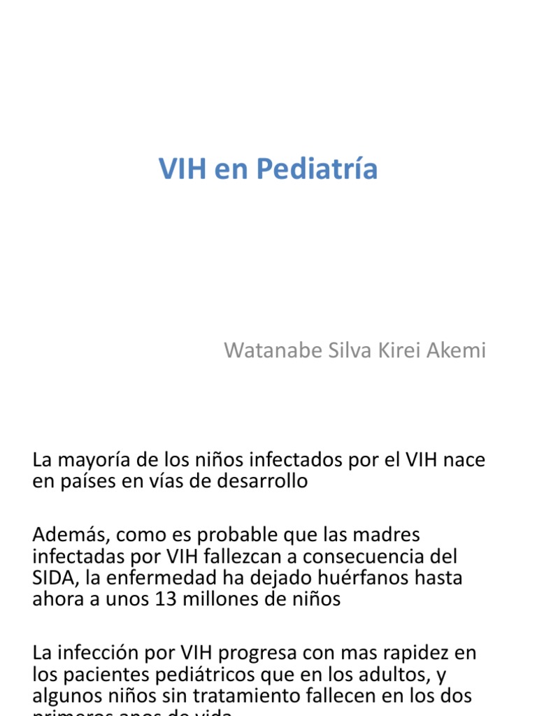 VIH en Pediatría: Diagnóstico y Tratamiento | PDF | Manejo del VIH ...