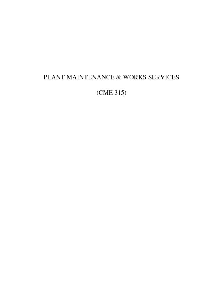 Plant Maintenance Management Guide | PDF | Pump | Hydraulic Engineering