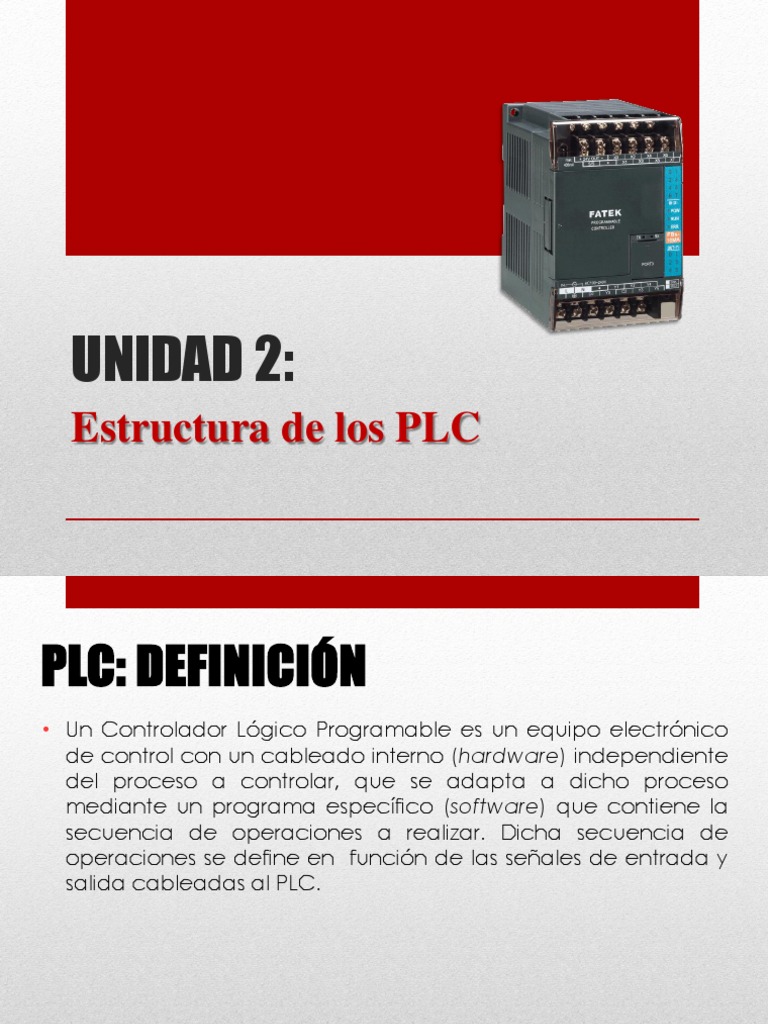 Unidad 2 - Estructura PLC | PDF | Controlador lógico programable | Red ...