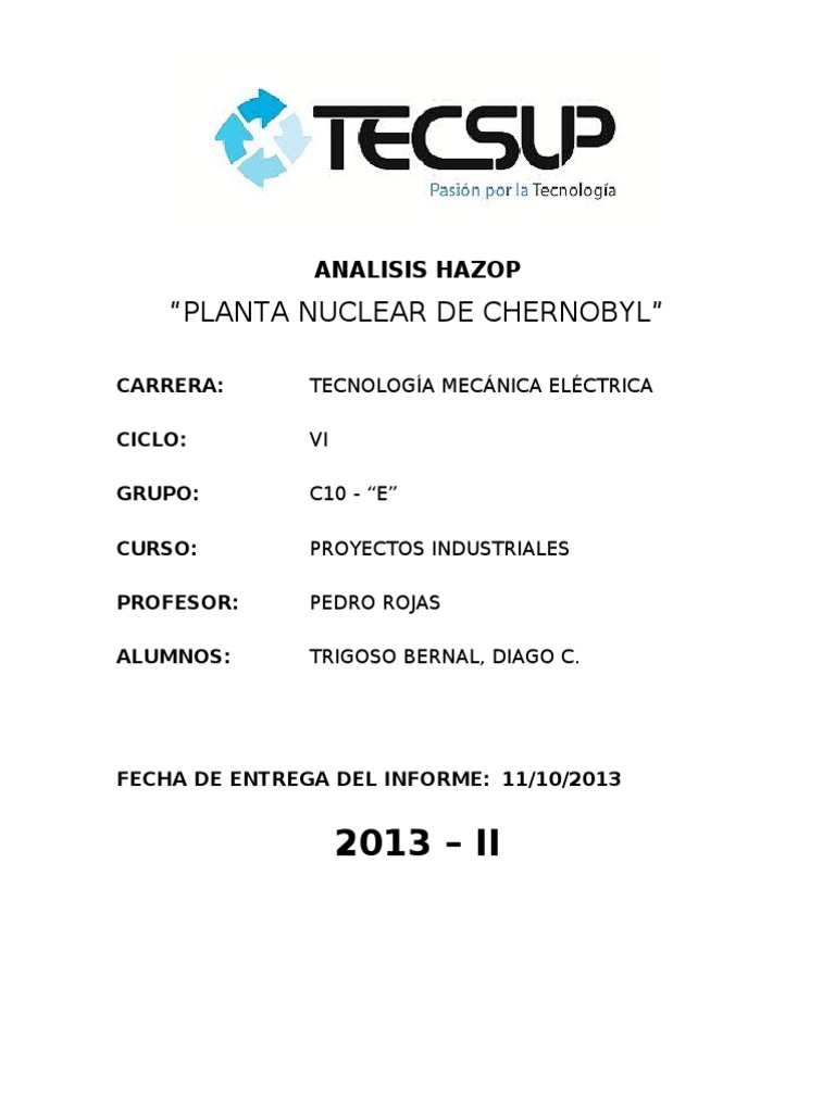 Hazop Chernobyl | PDF | Reactor nuclear | Física nuclear