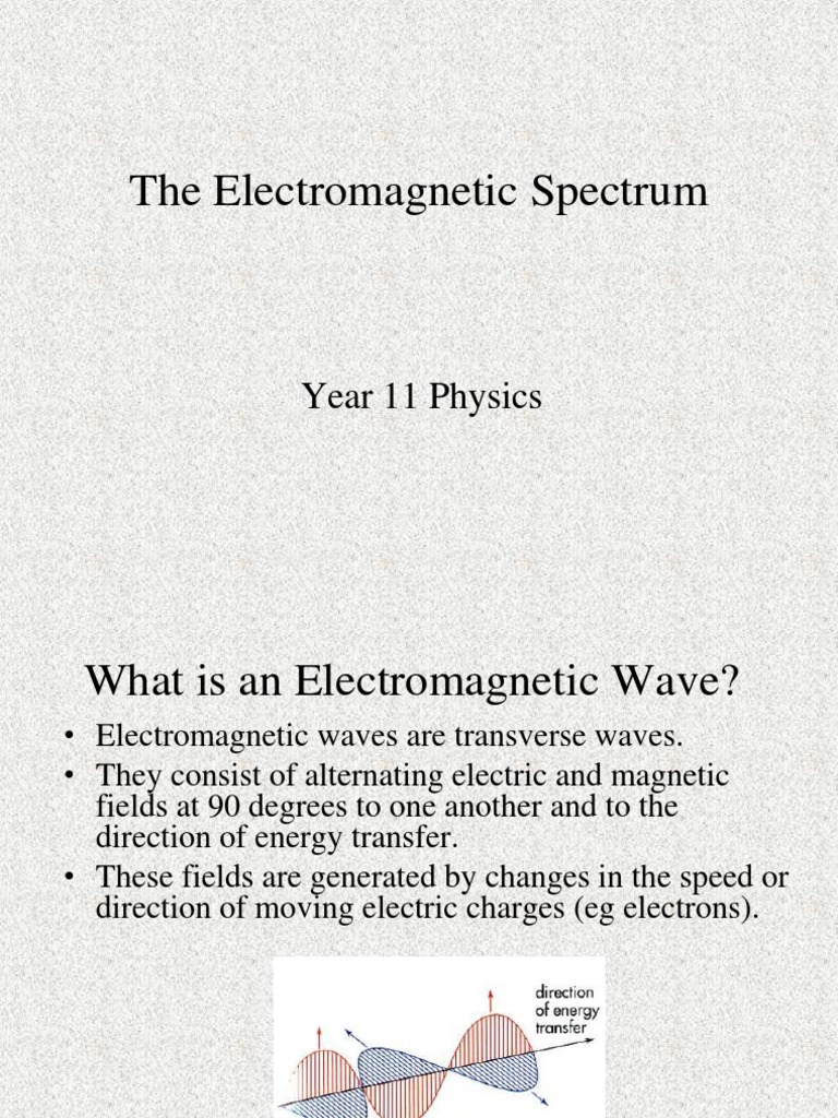 The Electromagnetic Spectrum: Year 11 Physics | PDF | Electromagnetic ...