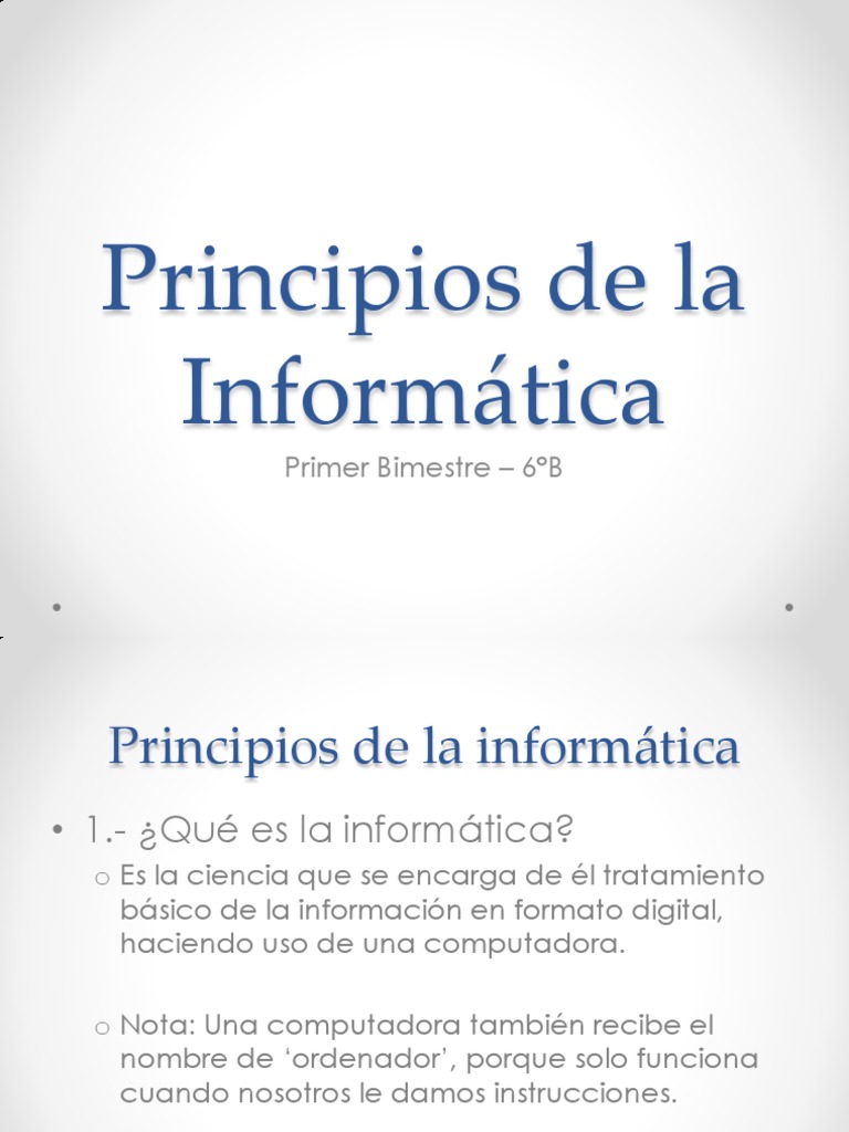 Principios de La Informática | PDF