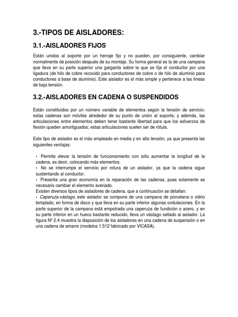Aisladores Tipos Seleccion Pdf Aluminio Transmisión De Energía