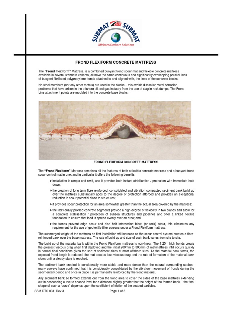 Frond Flexiform Mattress Overview | PDF | Mattress | Concrete