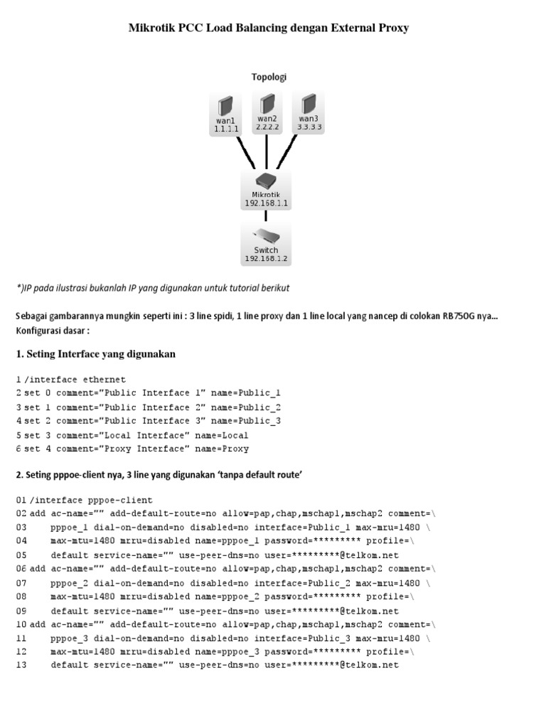 Mikrotik PCC Load Balancing Dengan External Proxy | PDF | Firewall (Komputasi) | Alamat IP