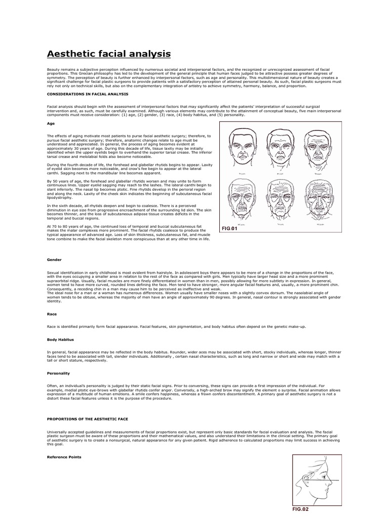Aesthetic Facial Analysis | PDF | Angle | Anatomical Terms Of Location