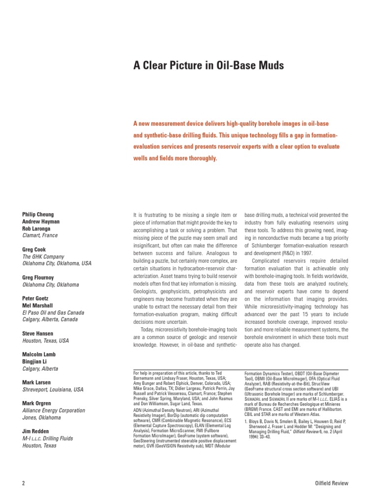 Breakthrough in Oil-Base Microimaging | PDF | Petroleum Reservoir | Oil ...