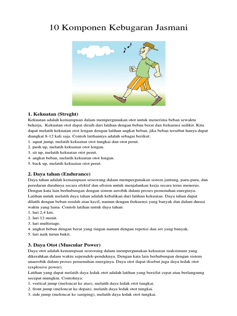 10 Komponen Kebugaran Jasmani | PDF