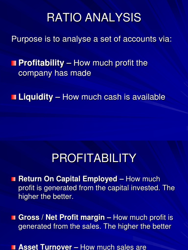 Ratio Analysis: Profitability & Liquidity Insights | PDF | Market ...