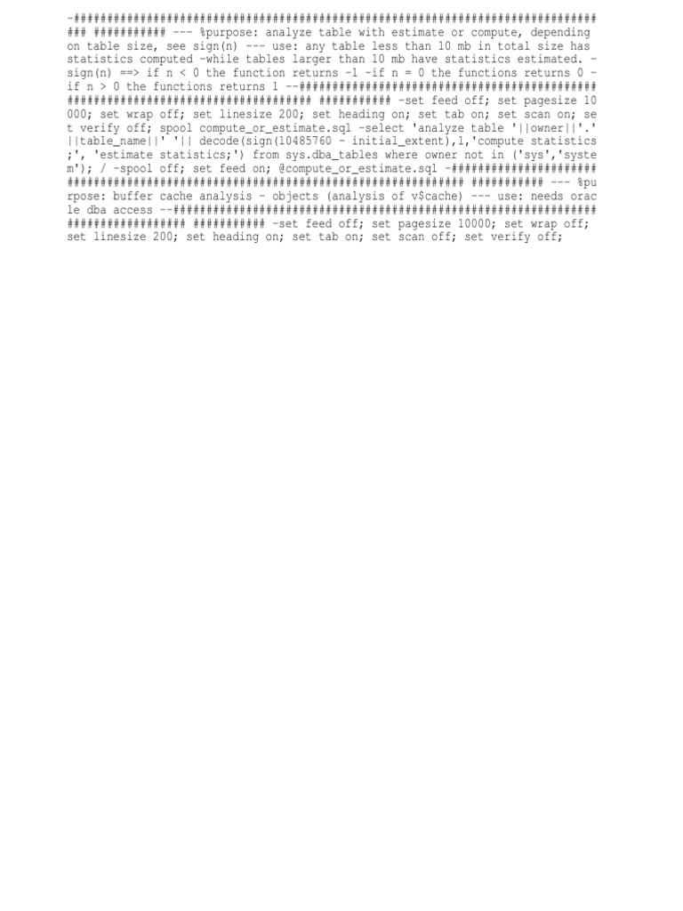 Oracle Dba Scripts Pdf Oracle Database Sql