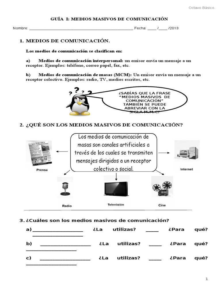 GUÍA I: MEDIOS MASIVOS DE COMUNICACIÓN | Medios de comunicación | Radio