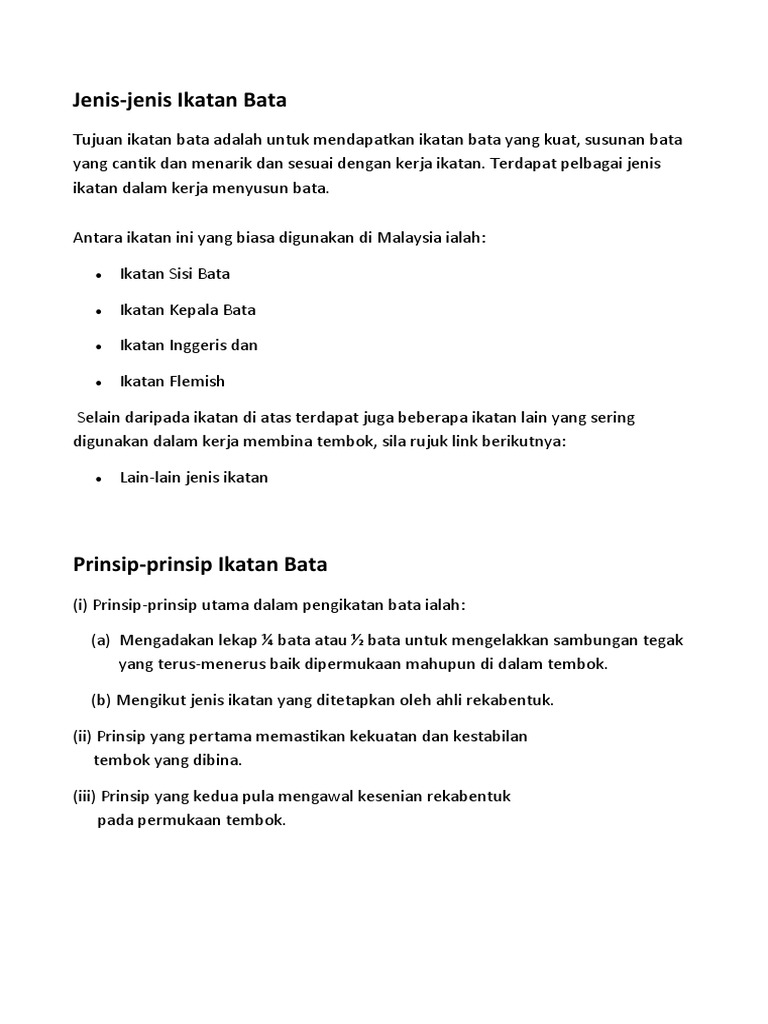 Jenis Ikatan Bata | PDF