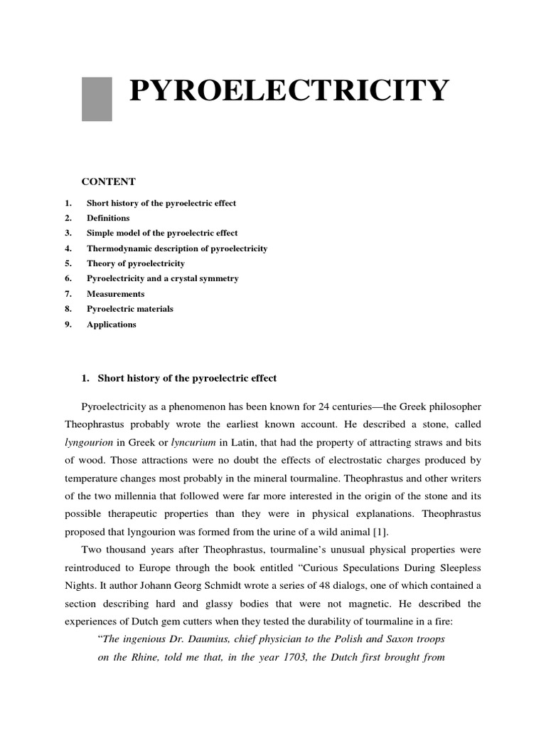Pyroelectric Effect | PDF | Dielectric | Ferroelectricity